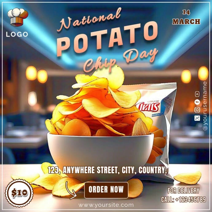 National Potato Chip Day-Vorlage | PosterMyWall