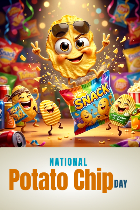 NATIONAL POTATO CHIP DAY Template | PosterMyWall