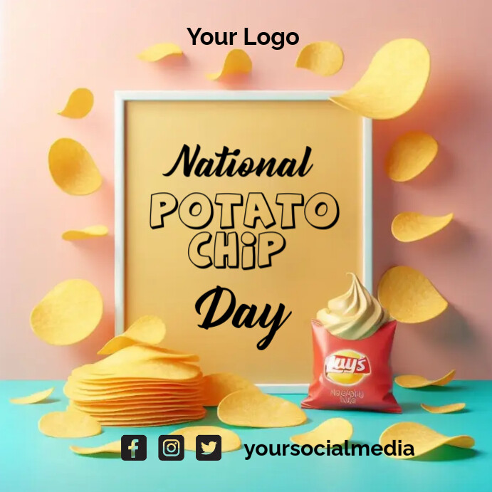 National Potato Chip Day Poster Template | PosterMyWall