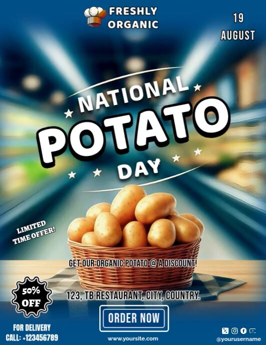 National Potato Day Template | PosterMyWall
