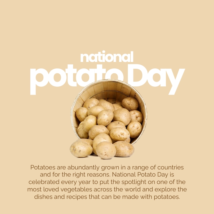 National Potato Day Instagram Post Template | PosterMyWall