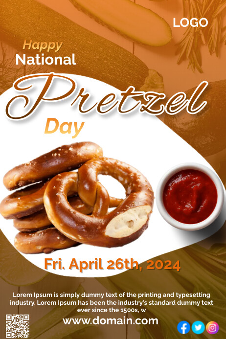 National Pretzel Day design Template | PosterMyWall