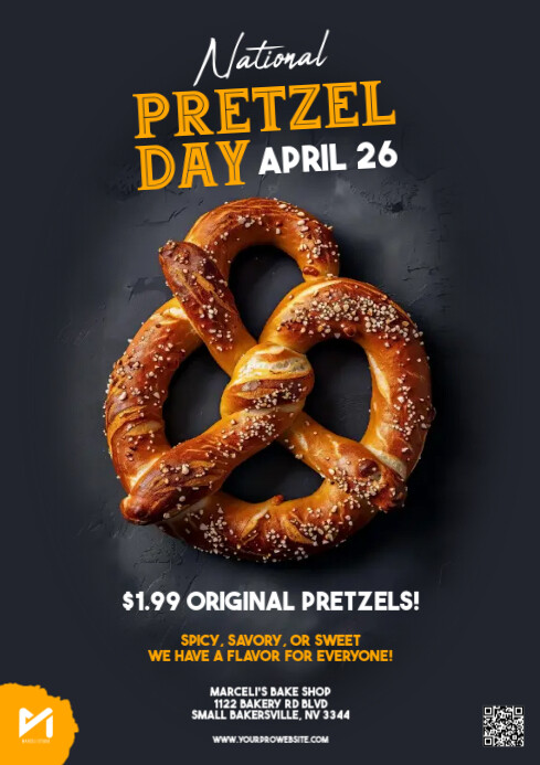 Modèle National Pretzel Day Flyer Ad | PosterMyWall
