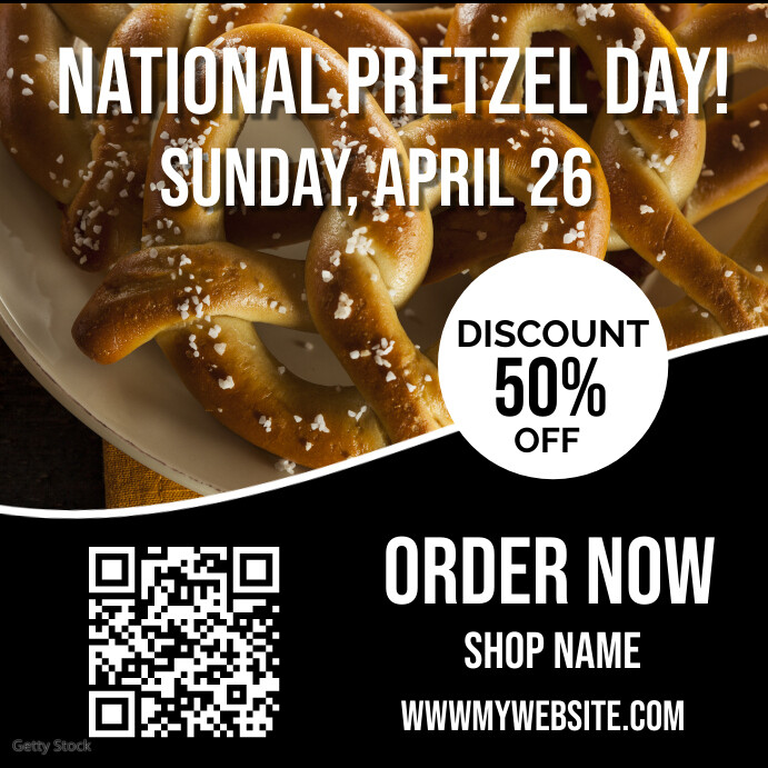 National Pretzels Day Flyer Template | PosterMyWall