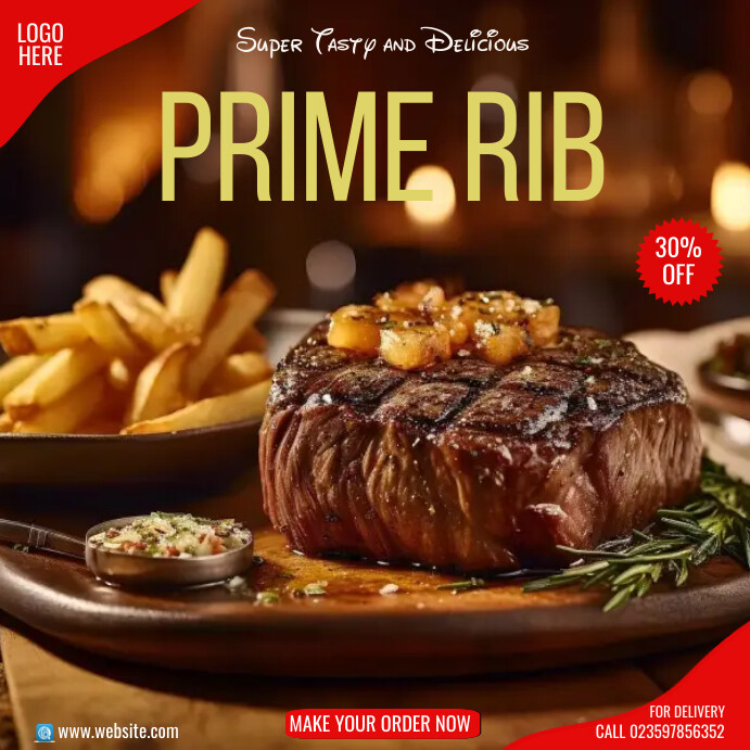 Copy of national prime rib day | PosterMyWall