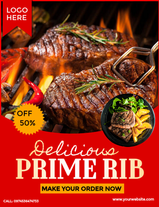 National Prime Rib Day Flyer Template | PosterMyWall