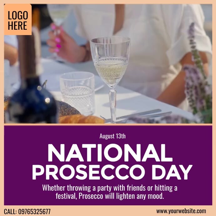 National Prosecco Day video template | PosterMyWall