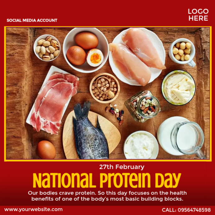 national protein day Template | PosterMyWall