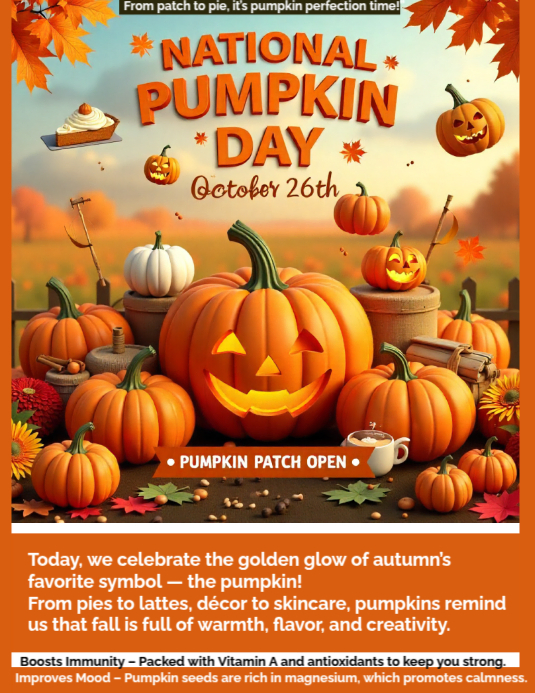 National Pumpkin Day Template | PosterMyWall