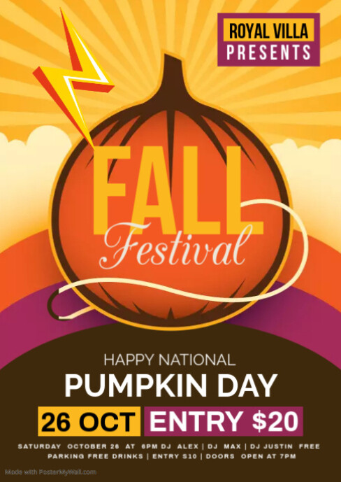 National pumpkin day flyer Template | PosterMyWall