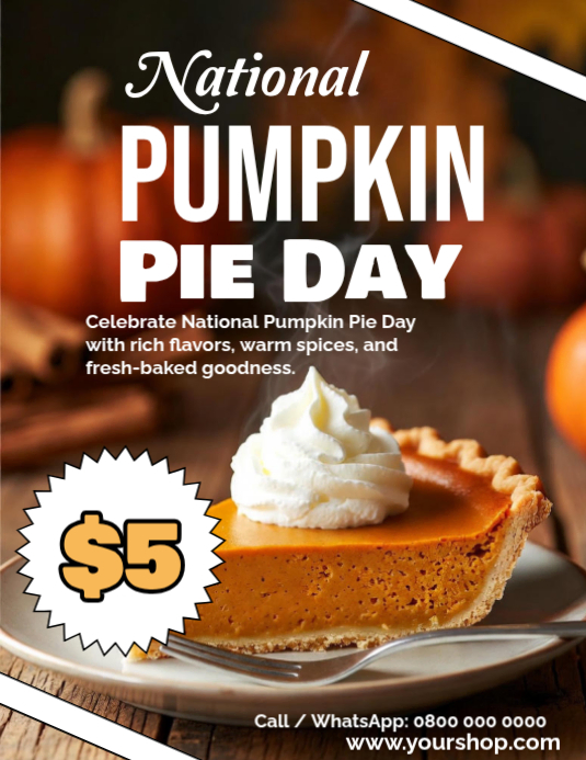 National Pumpkin Pie Day Template | PosterMyWall