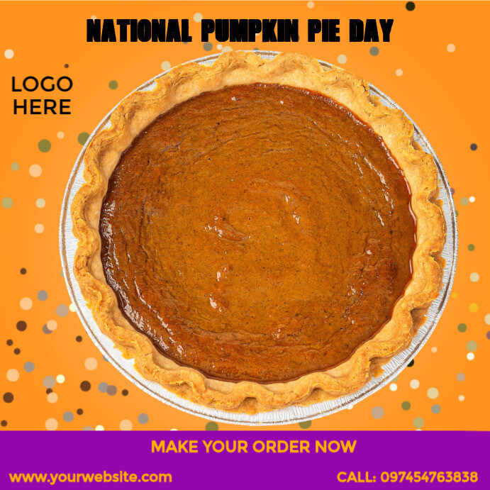 National Pumpkin Pie Day Template | PosterMyWall