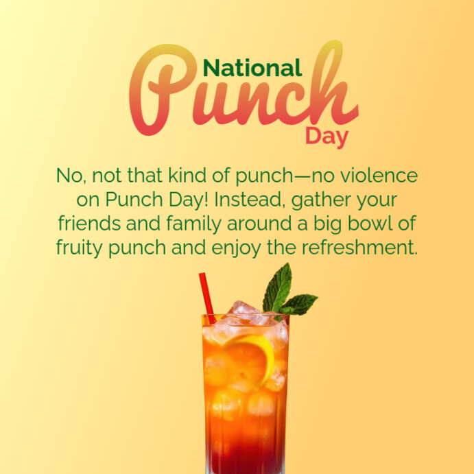 National Punch Drink Day Instagram Post Template | PosterMyWall