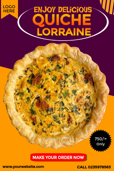 national quiche lorraine day poster Template | PosterMyWall