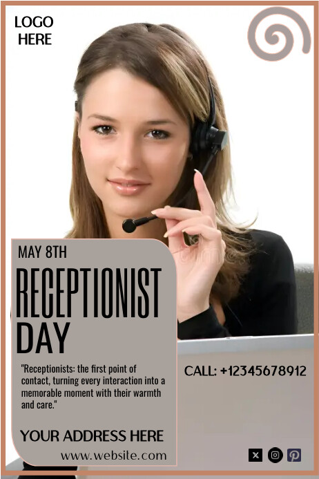 National receptionist day Template | PosterMyWall
