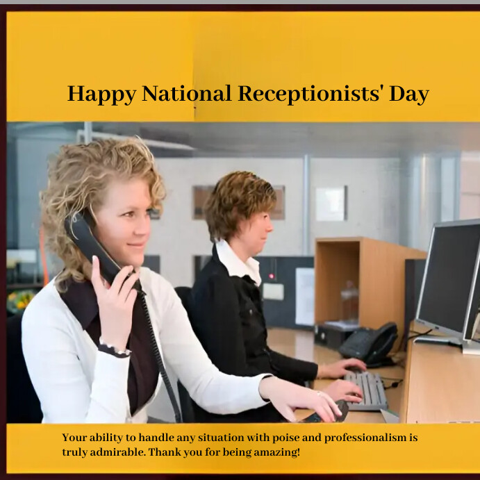 National Receptionists' Day Template | PosterMyWall