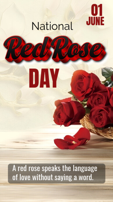 Copy of National red Rose Day | PosterMyWall