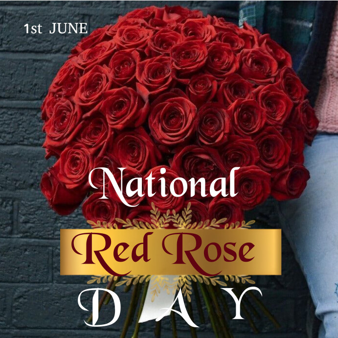 Plantilla de national red rose day | PosterMyWall