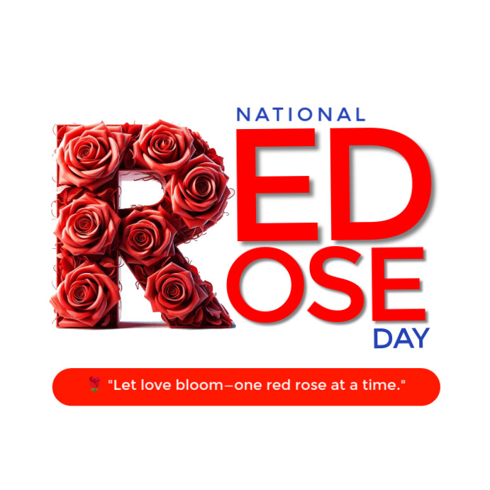 national red rose day Template | PosterMyWall