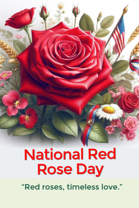 Plantilla de National red rose day | PosterMyWall