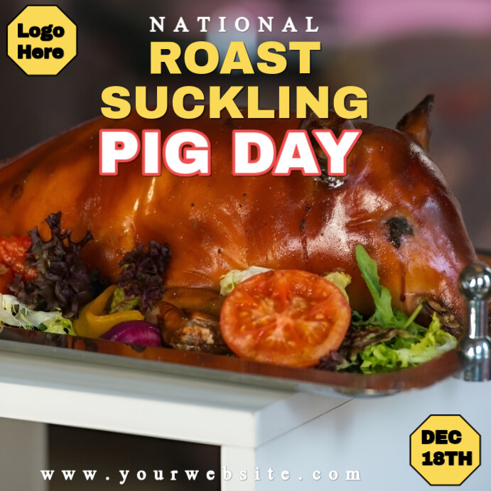 National roast suckling pig day Template | PosterMyWall