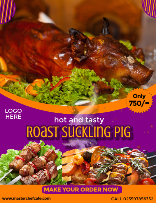 National Roast Suckling Pig Day Flyer Template | PosterMyWall