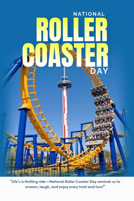 Copy of National roller coaster day | PosterMyWall