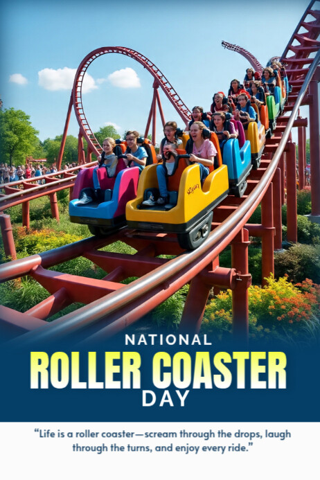 Plantilla de National roller coaster day | PosterMyWall