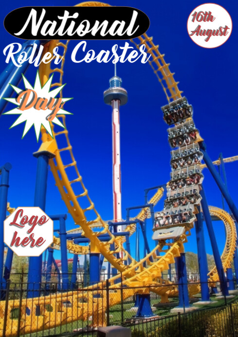 Plantilla de National Roller coaster day | PosterMyWall