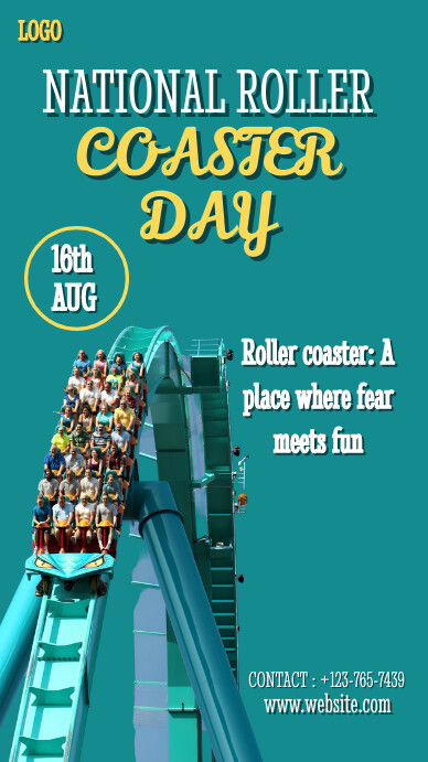 Modèle National Roller Coaster Day | PosterMyWall