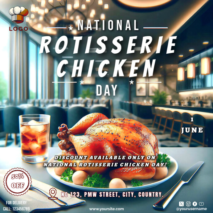 Copy of National Rotisserie Chicken Day | PosterMyWall