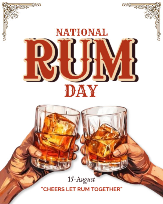 National rum day flyer design template | PosterMyWall
