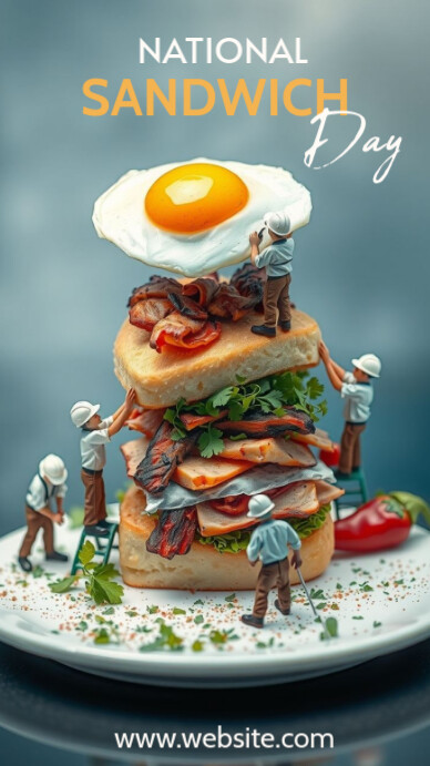 national sandwich day Template | PosterMyWall