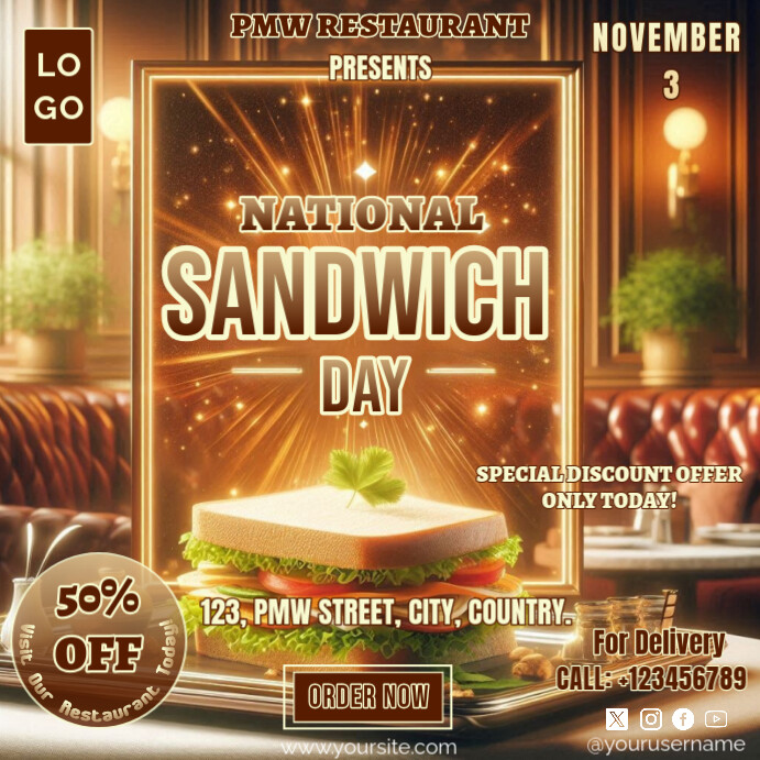 National Sandwich Day Template | PosterMyWall