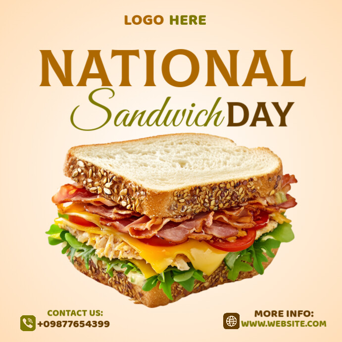 National Sandwich Day Instagram Post Template | PosterMyWall