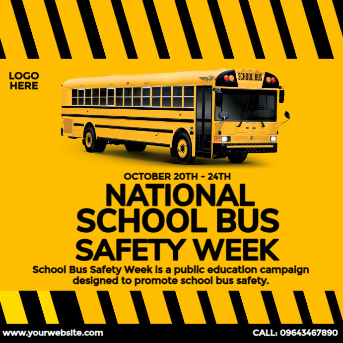 National School Bus Safety Week Template | PosterMyWall
