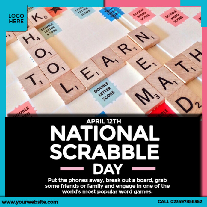 Copy of National Scrabble Day | PosterMyWall