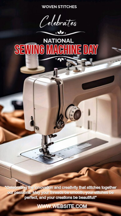 National sewing machine day Template | PosterMyWall