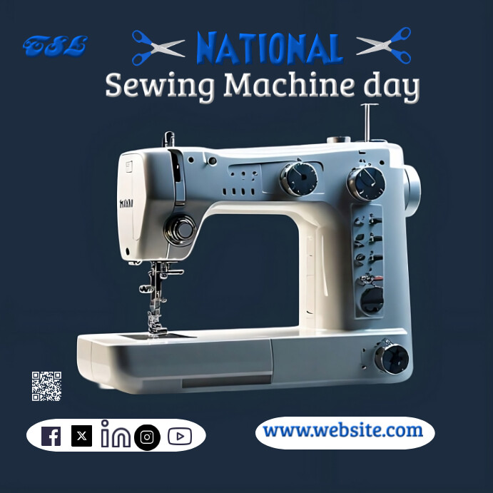 National Sewing Machine Day Instagram Post Template | PosterMyWall