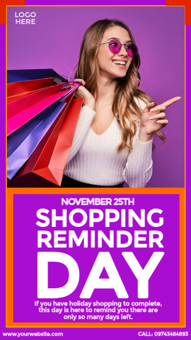 National Shopping Reminder Day Template | PosterMyWall