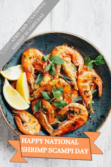 National shrimp scampi day template | PosterMyWall