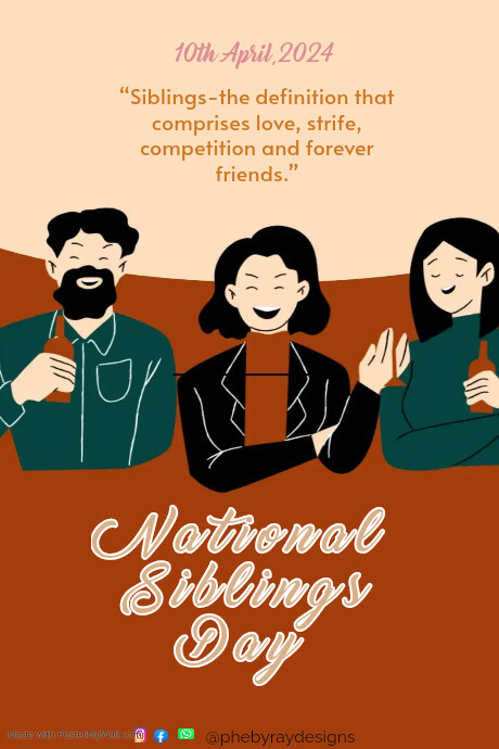 National Siblings Day Template | PosterMyWall