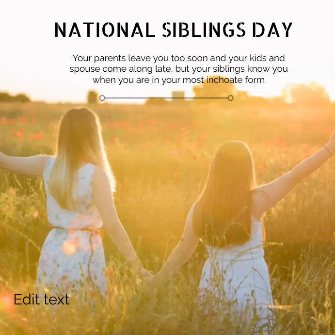 National siblings day design template | PosterMyWall