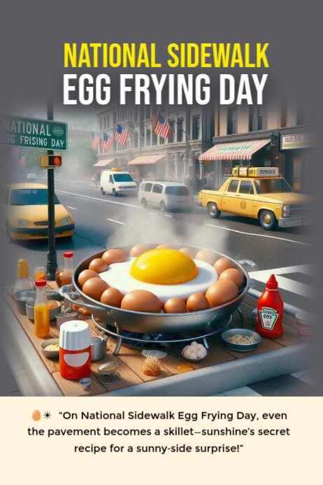 National sidewalk egg frying day Template | PosterMyWall