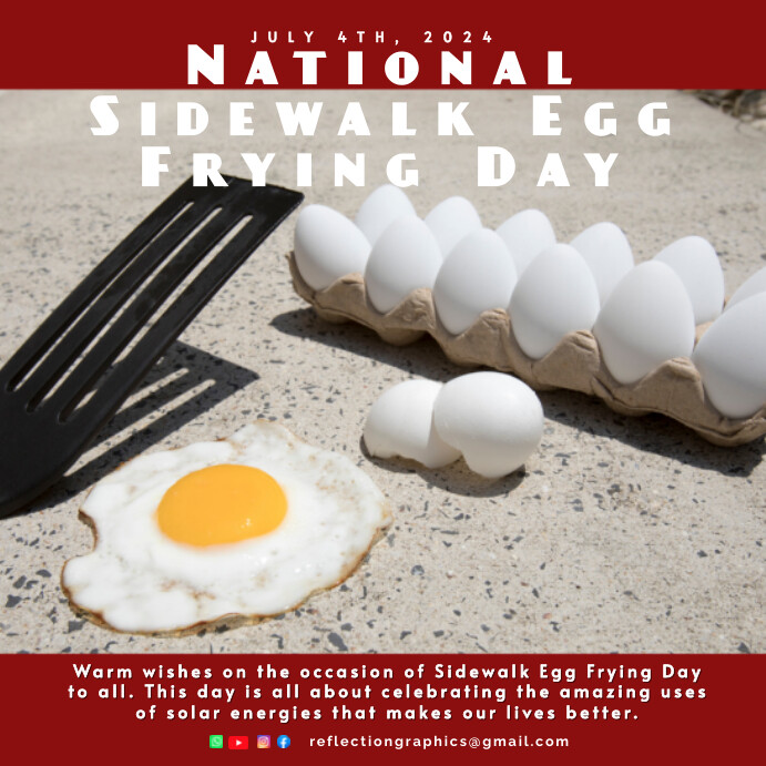 Plantilla de National Sidewalk Egg Frying Day | PosterMyWall