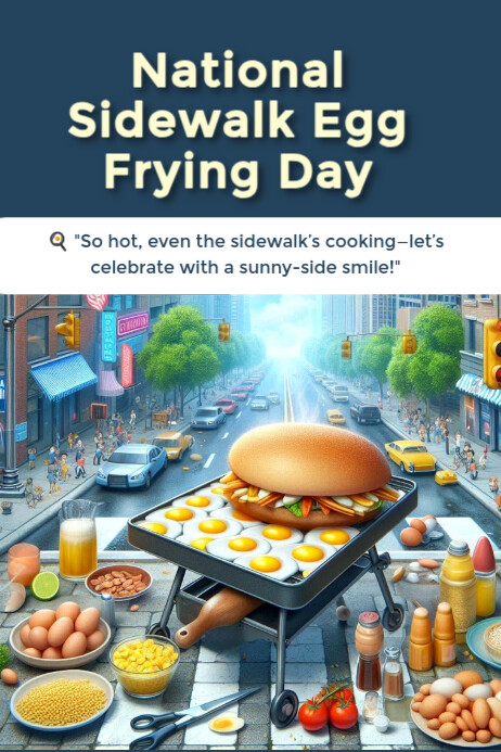 Copy of National sidewalk egg frying day | PosterMyWall