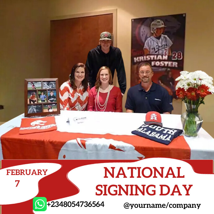 National Signing Day Instagram Post Editable Template | PosterMyWall