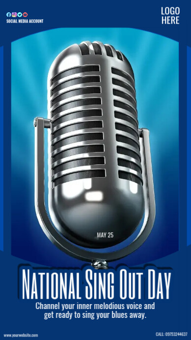 National Sing Out Day instagram story Template | PosterMyWall