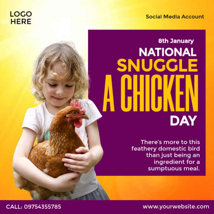 National Snuggle a Chicken Day Template | PosterMyWall