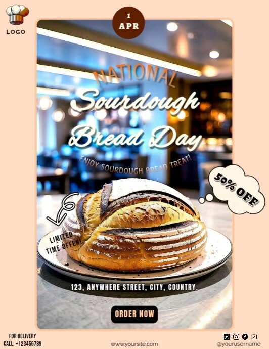 Copy of National Sourdough Bread Day | PosterMyWall